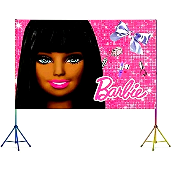 Barbie | Other | New Africanamerican Barbi Banner Girl Doll Backdrop ...
